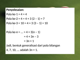 konfigurasi objek dan pola bilangan kelas VIII | PPTX