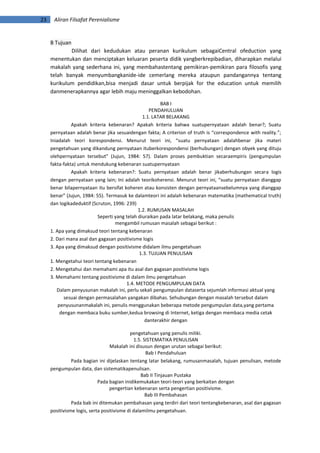 Bab i.aliran filsafat | DOCX