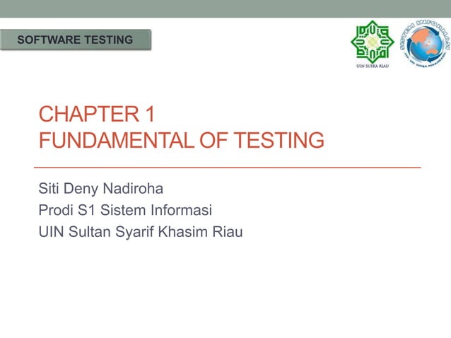 Chapter 1 Fundamental of Testing | PPTX | Technology & Computing