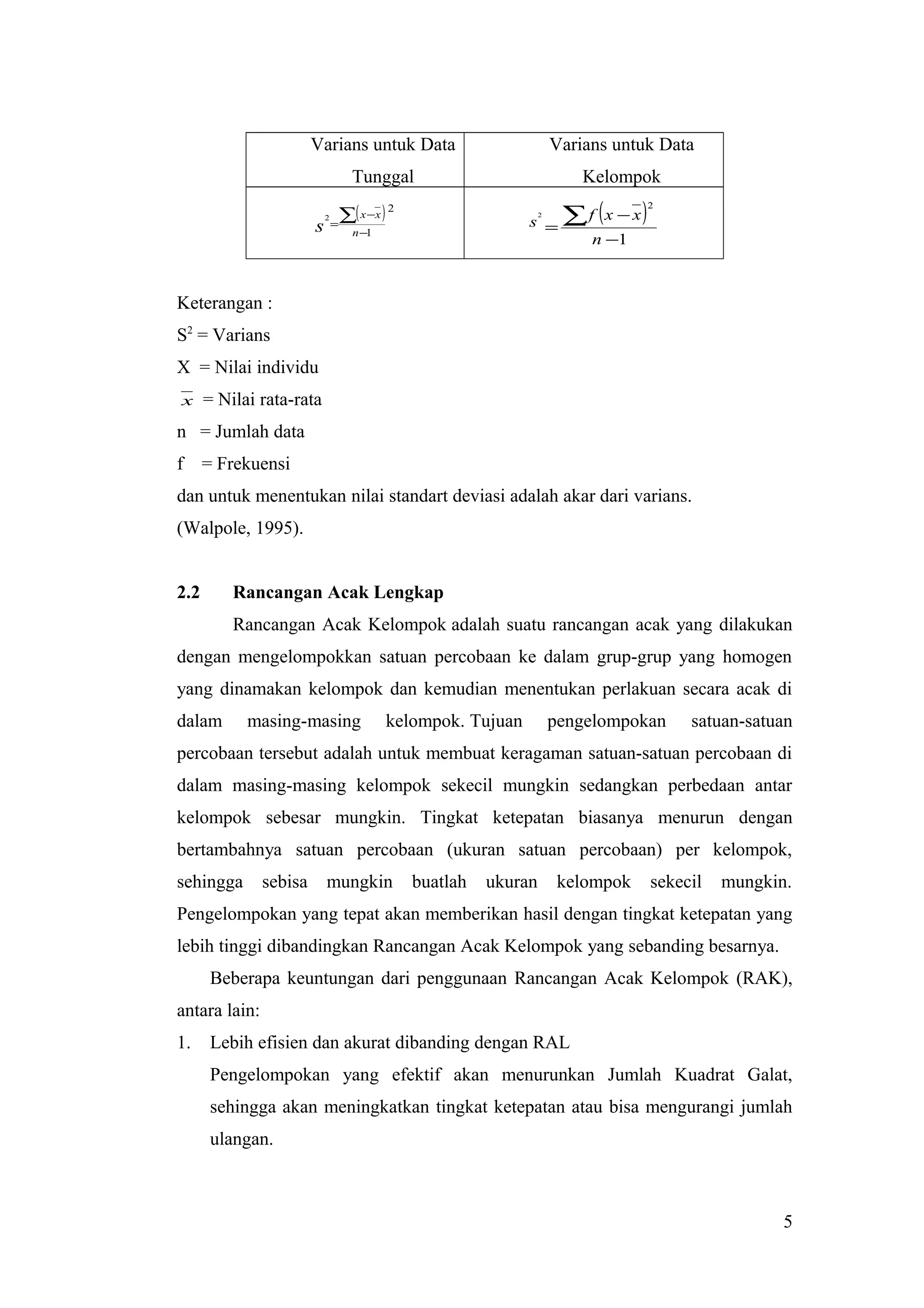 RANCANGAN ACAK KELOMPOK | DOC