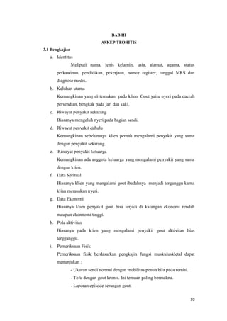 Bab 1 askep gout | PDF