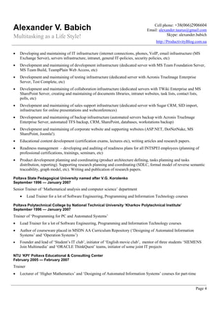 My CV (English) | PDF | IT and Internet Support | Internet