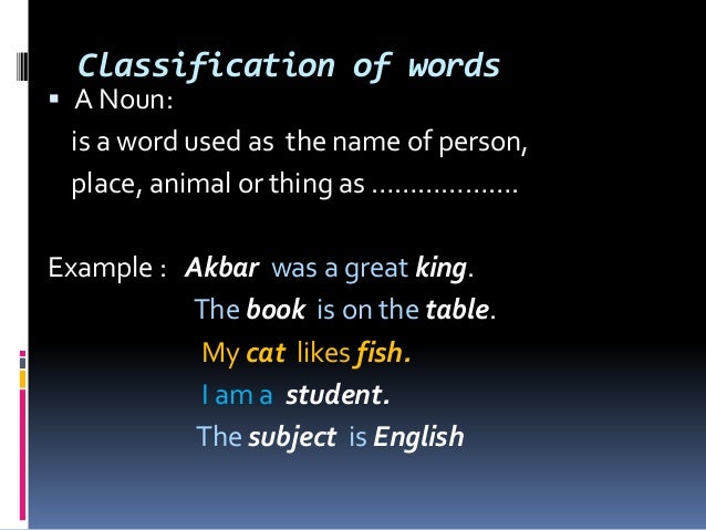 classification of words by Pa. Said