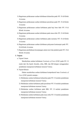asuhan kebidanan dengan BAB I COC NY. O. | PDF