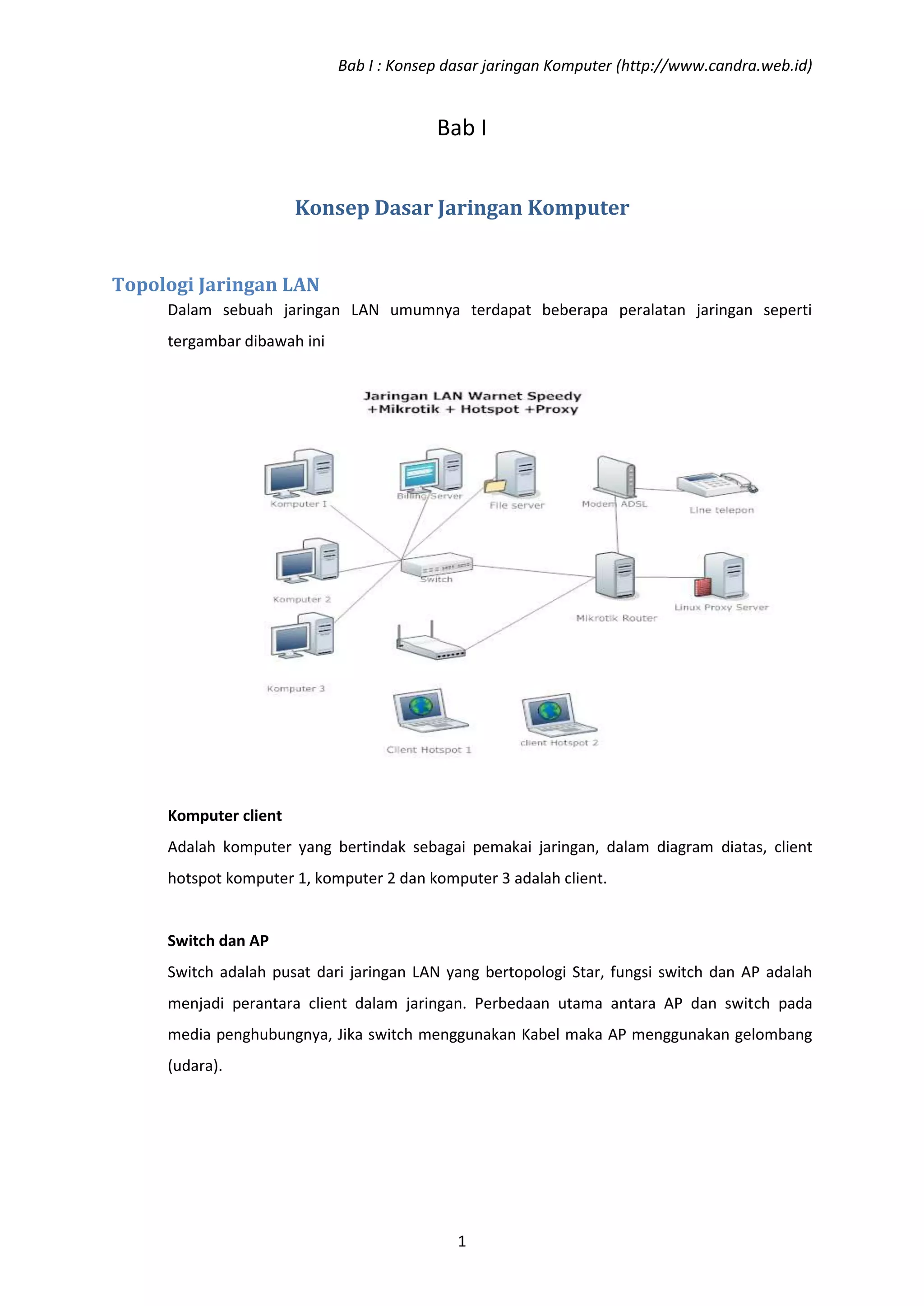 Bab i dasar dasar jaringan | DOCX
