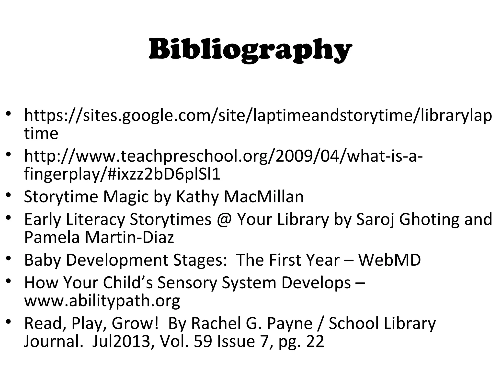 Programming for Babies at your Library | PPT