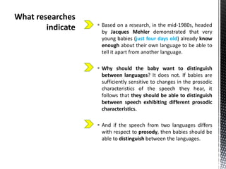 Babies, birth and language | PPT