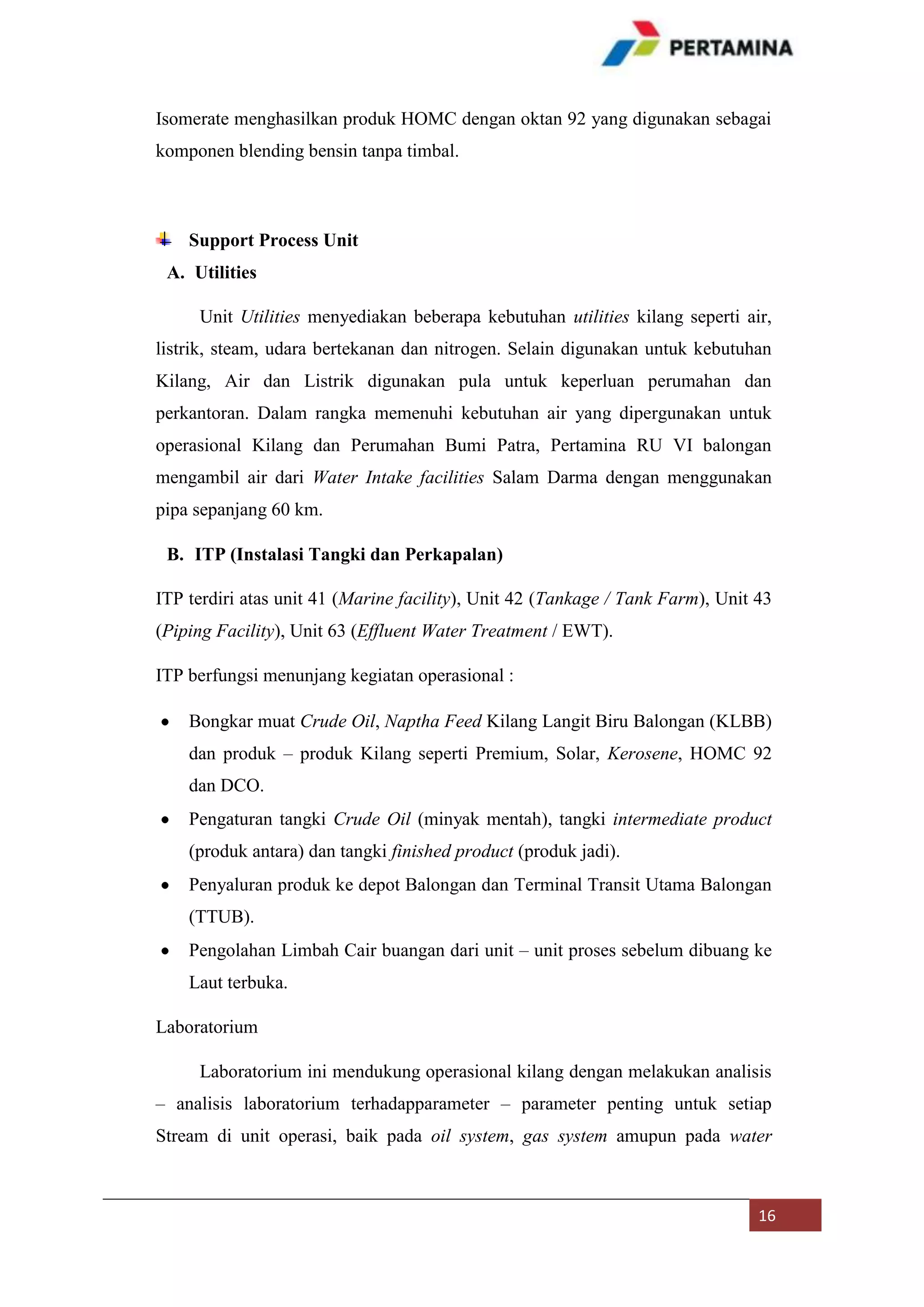 PROFIL PT. PERTAMINA (PERSERO) RU VI BALONGAN | DOCX
