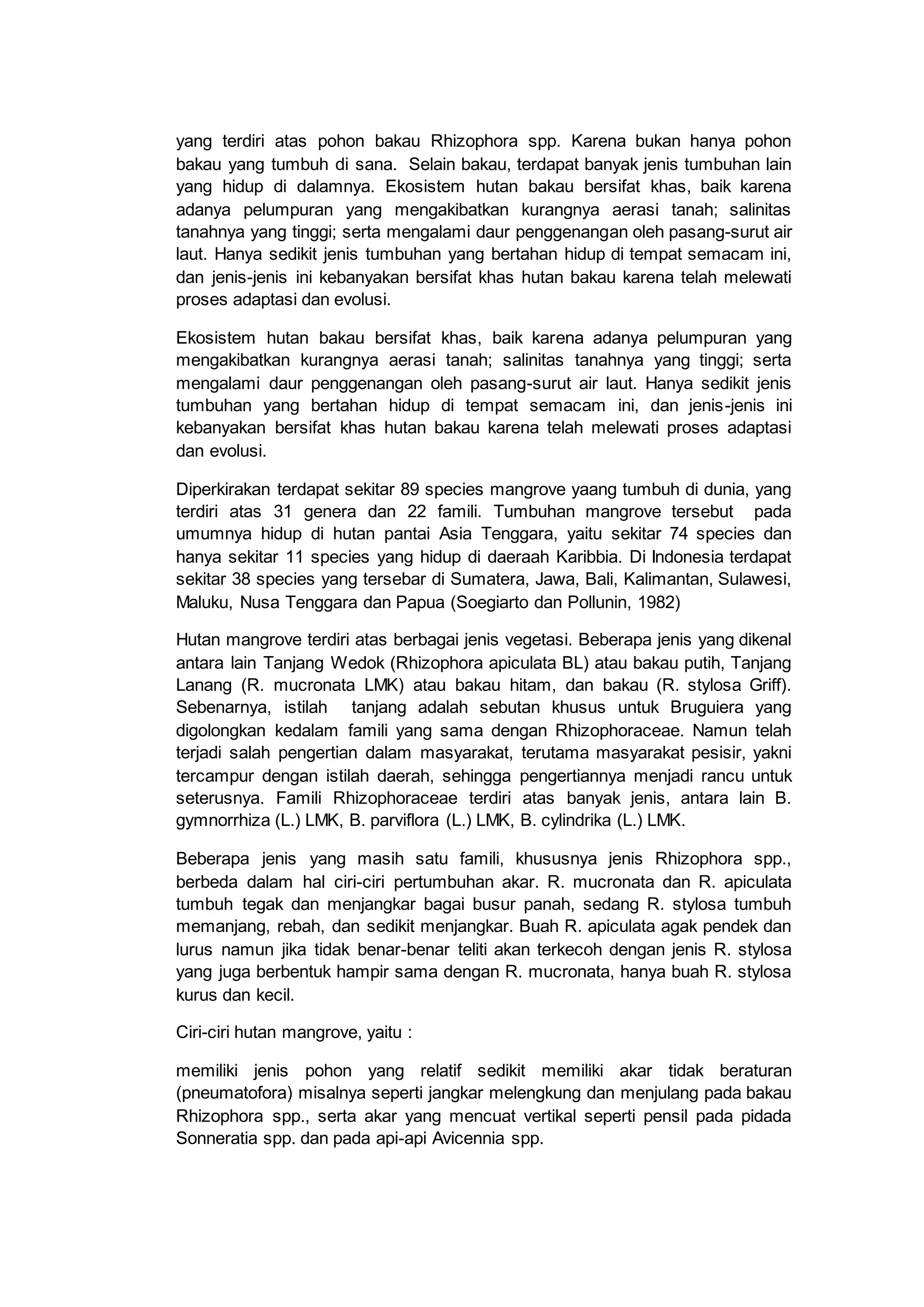 makalah Hutan Mangrove | DOCX