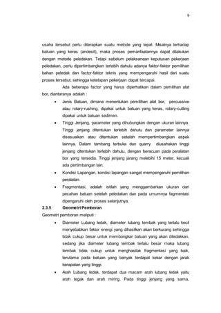 Bab II Pemboran Peledakan | DOCX