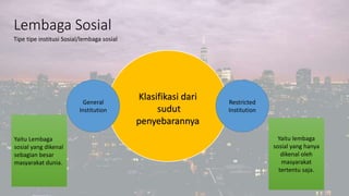 Institusi sosial - Sosiologi | PPTX