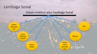 Institusi sosial - Sosiologi | PPTX