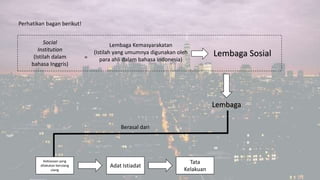 Institusi sosial - Sosiologi | PPTX