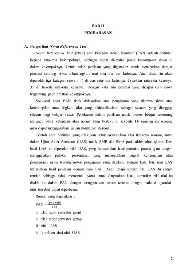 Norm Reference Test and Criterion Referenced Test | DOCX