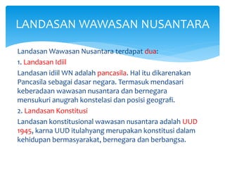 Bab ii 5-7.landasan, unsur dasar, arah pandang wawasan | PPT