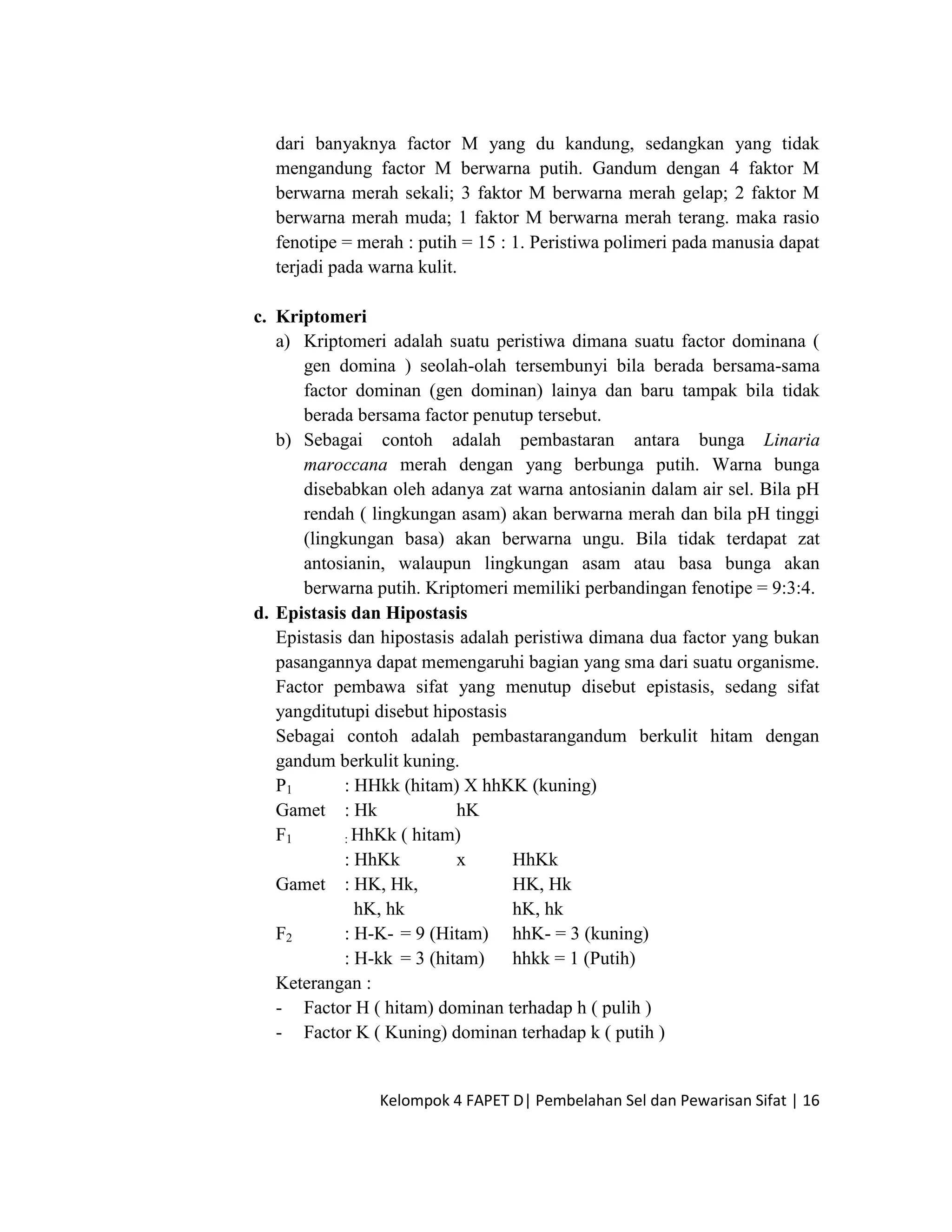 MAKALAH PEMBELAHAN SEL DAN PEWARISAN SIFAT | DOCX