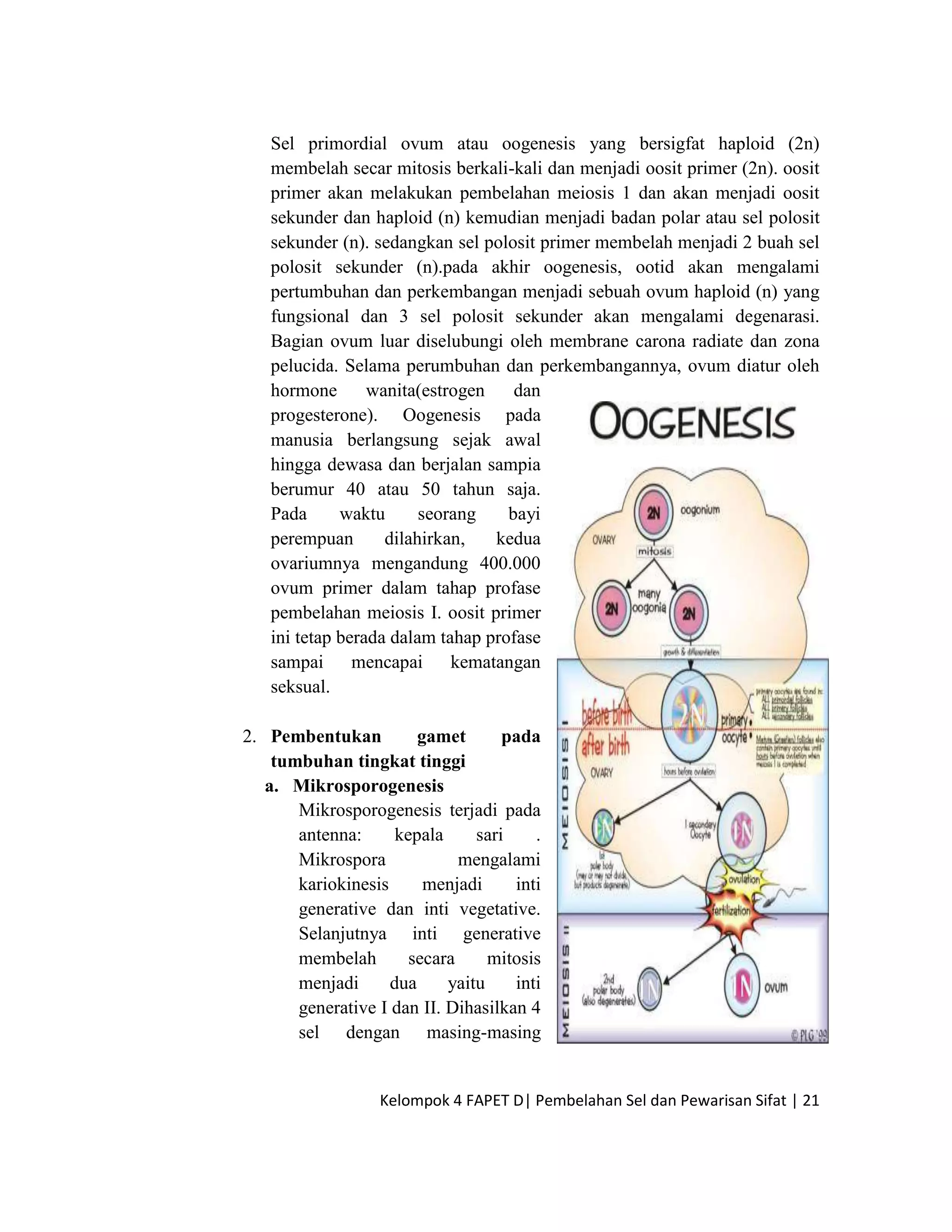 MAKALAH PEMBELAHAN SEL DAN PEWARISAN SIFAT | DOCX