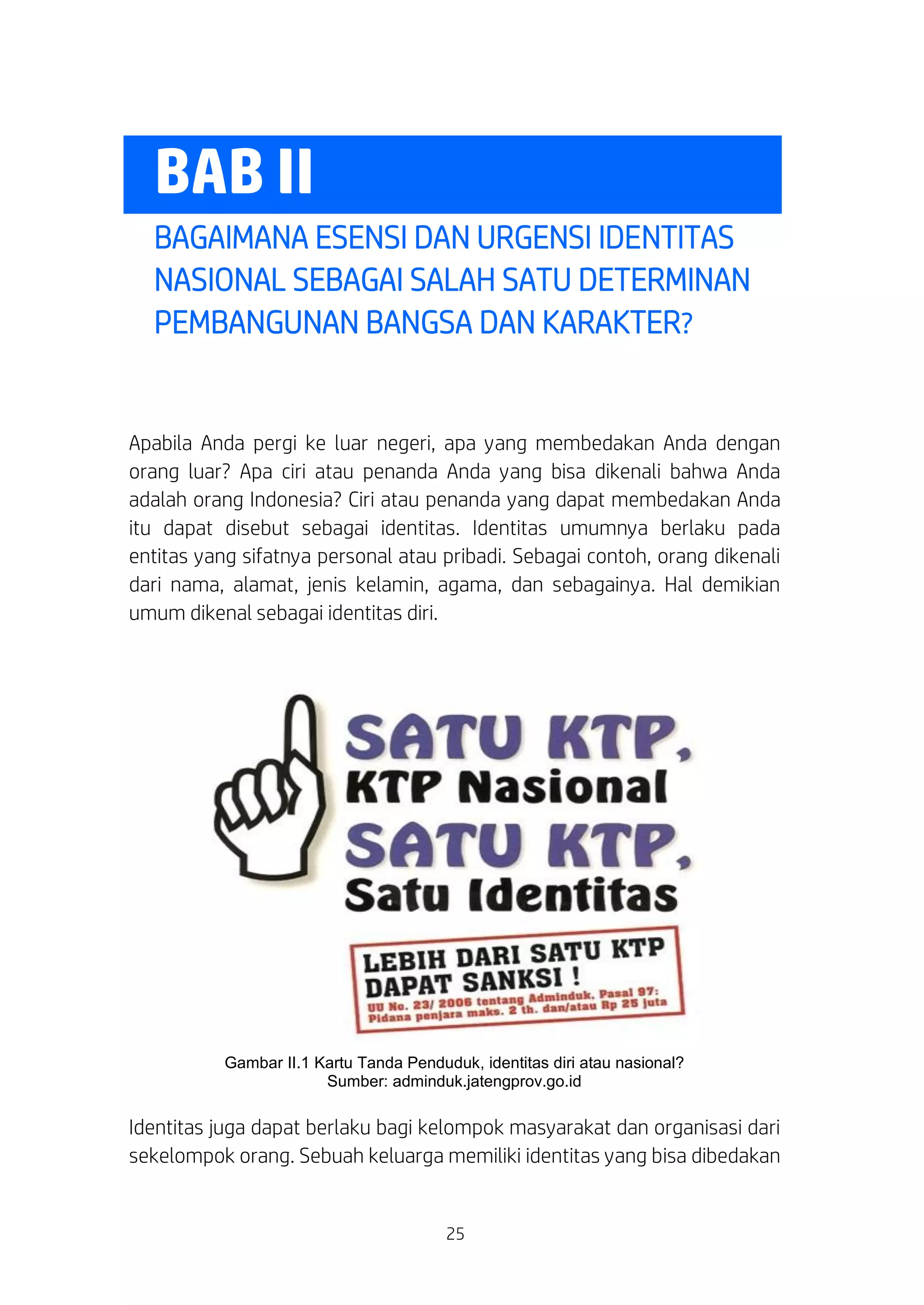 Bab ii esensi dan urgensi identitas nasional sebagai salah satu ...