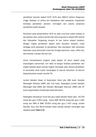 Bab ii hasil survey larap tol | PDF