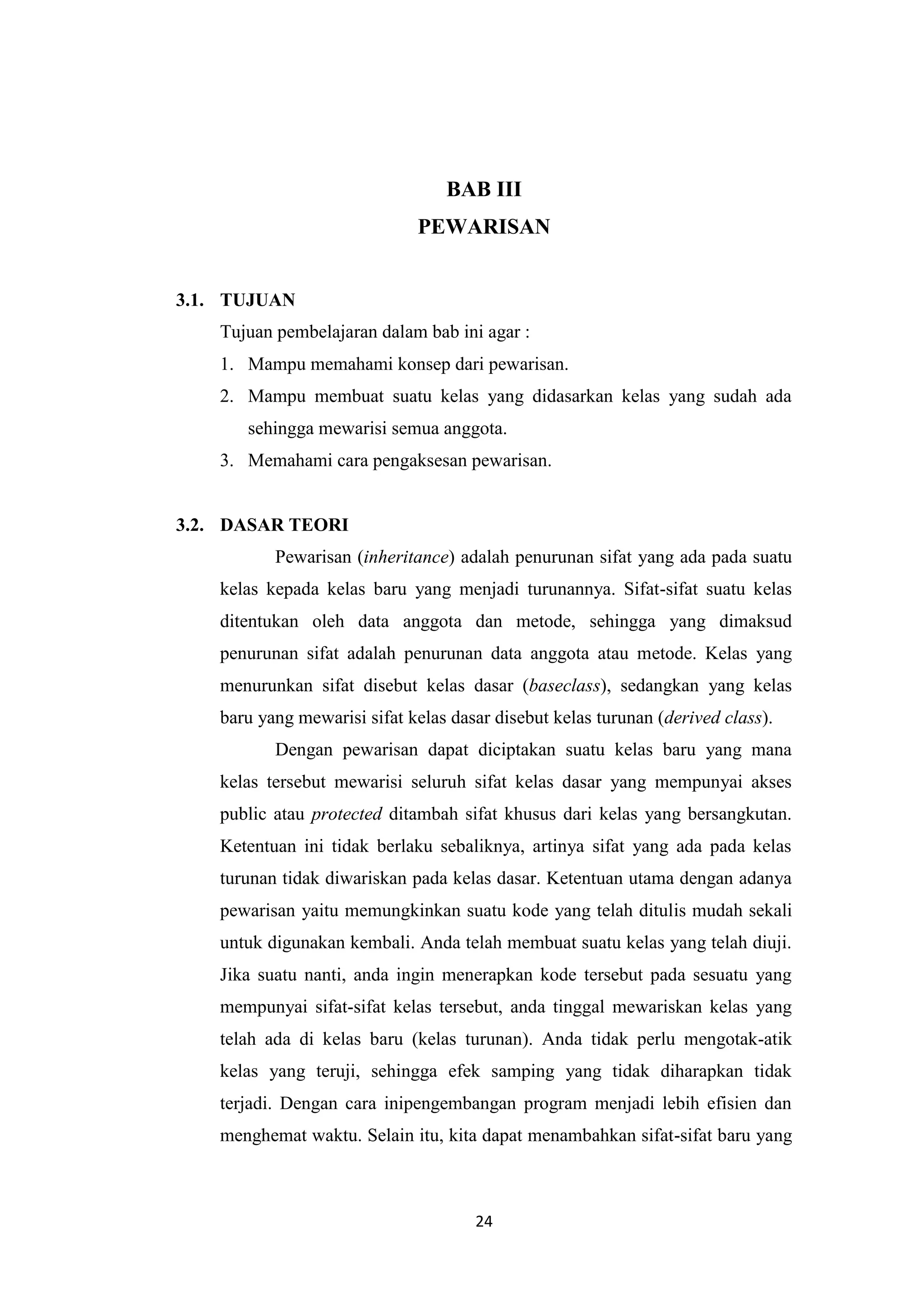BAB 3 PBO C++ Pewarisan | DOCX