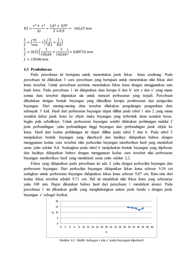 Pengukuran Jarak Fokus Lensa | PDF