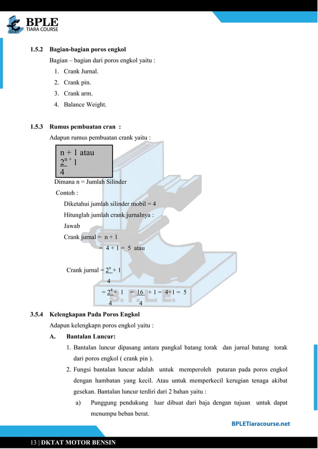 Bab iii. modul i komponen pokok motor mesin | PDF