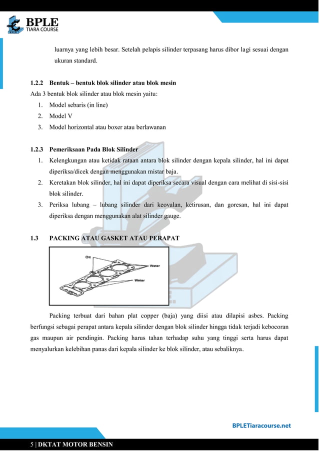 Bab iii. modul i komponen pokok motor mesin | PDF