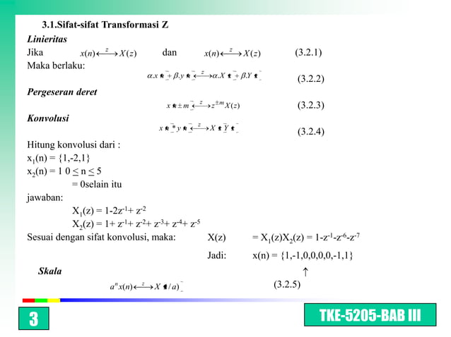 Bab iii transformasi z | PPSX