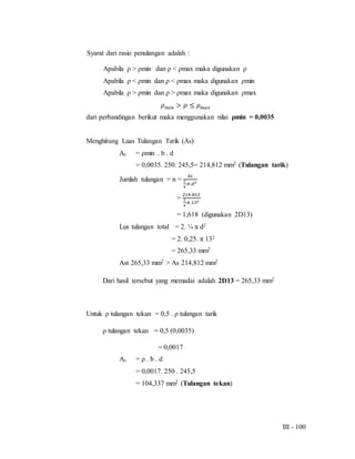 Bab iii 2.2.3 penulangan balok anak ok | DOCX