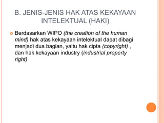 HAK ATAS KEKAYAAN INTELEKTUAL (HAKI) BAB 3 | PPT