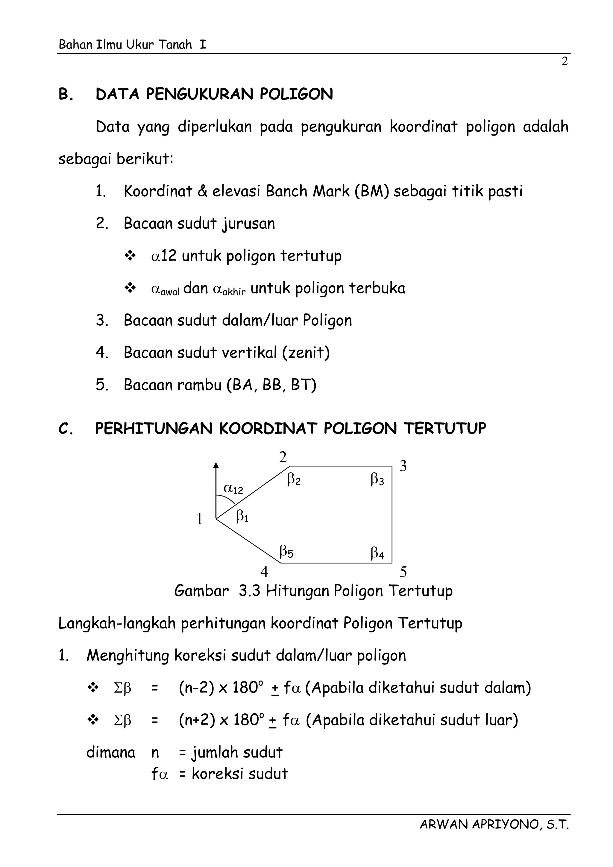 Bab iii hitungan polygon | PDF