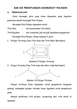 Bab iii hitungan polygon | PDF