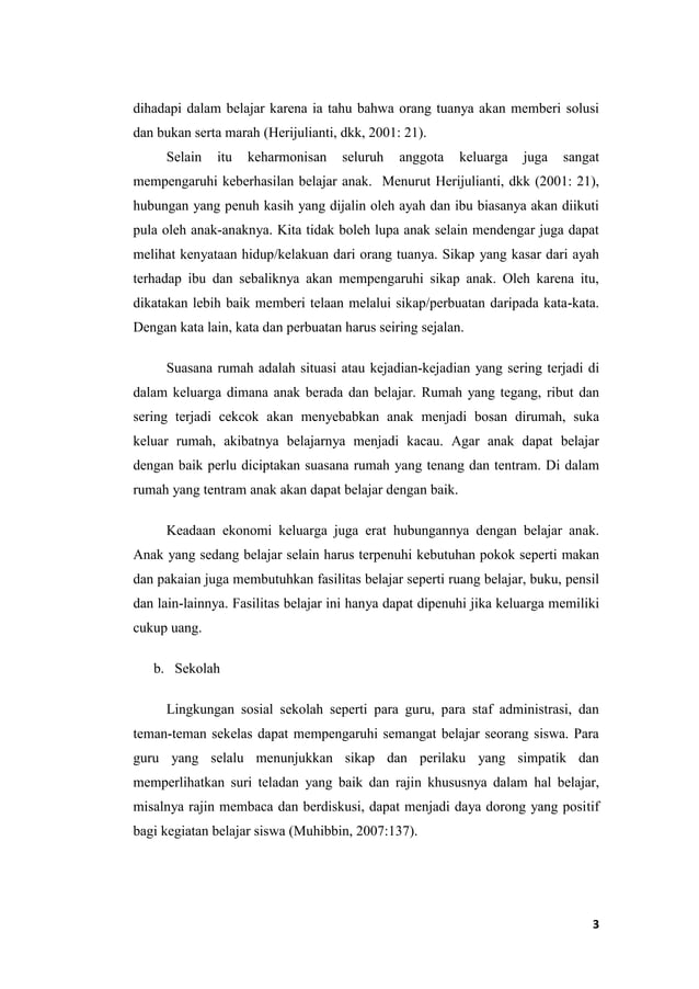 Faktor Eksternal Yang Mempengaruhi Belajar Siswa | DOCX