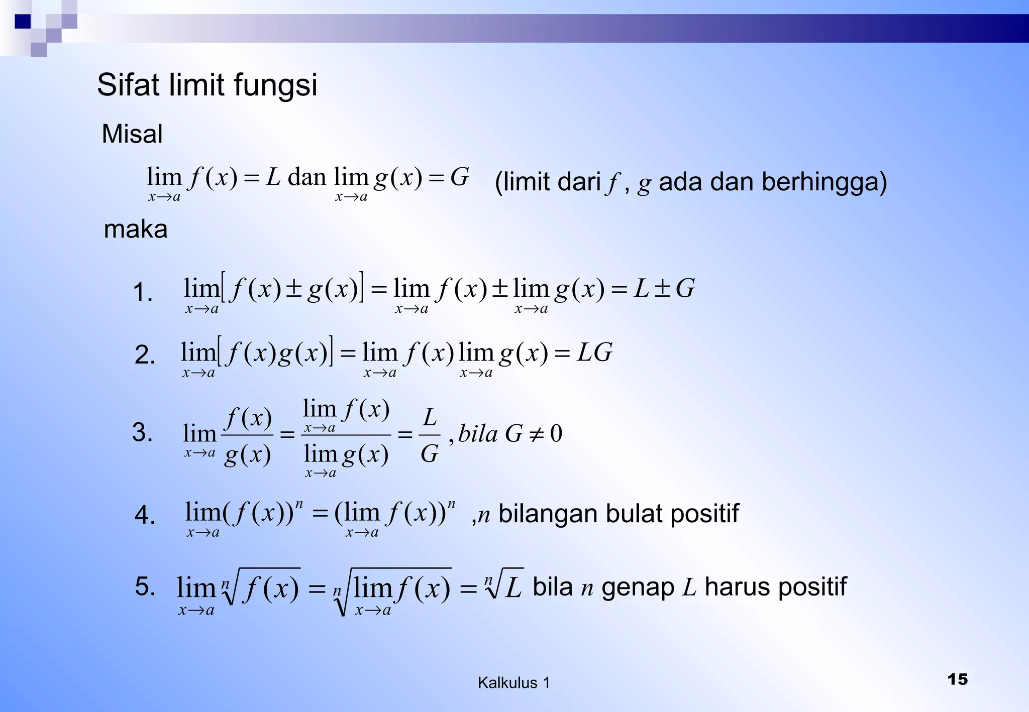 Bab 3. Limit dan Kekontinuan ( Kalkulus 1 ) | PPS