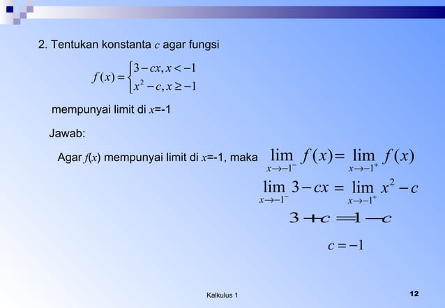 Bab 3. Limit dan Kekontinuan ( Kalkulus 1 ) | PPS