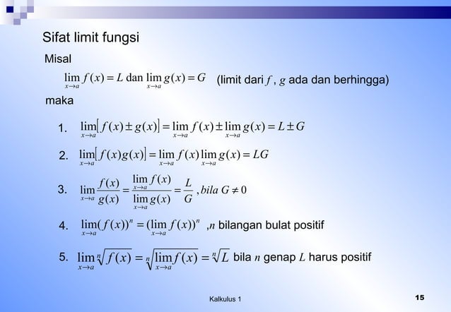 Bab 3. Limit dan Kekontinuan ( Kalkulus 1 ) | PPS