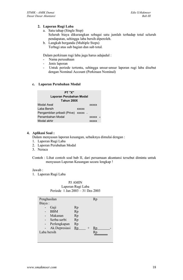 Bab iii laporan keuangan | PDF