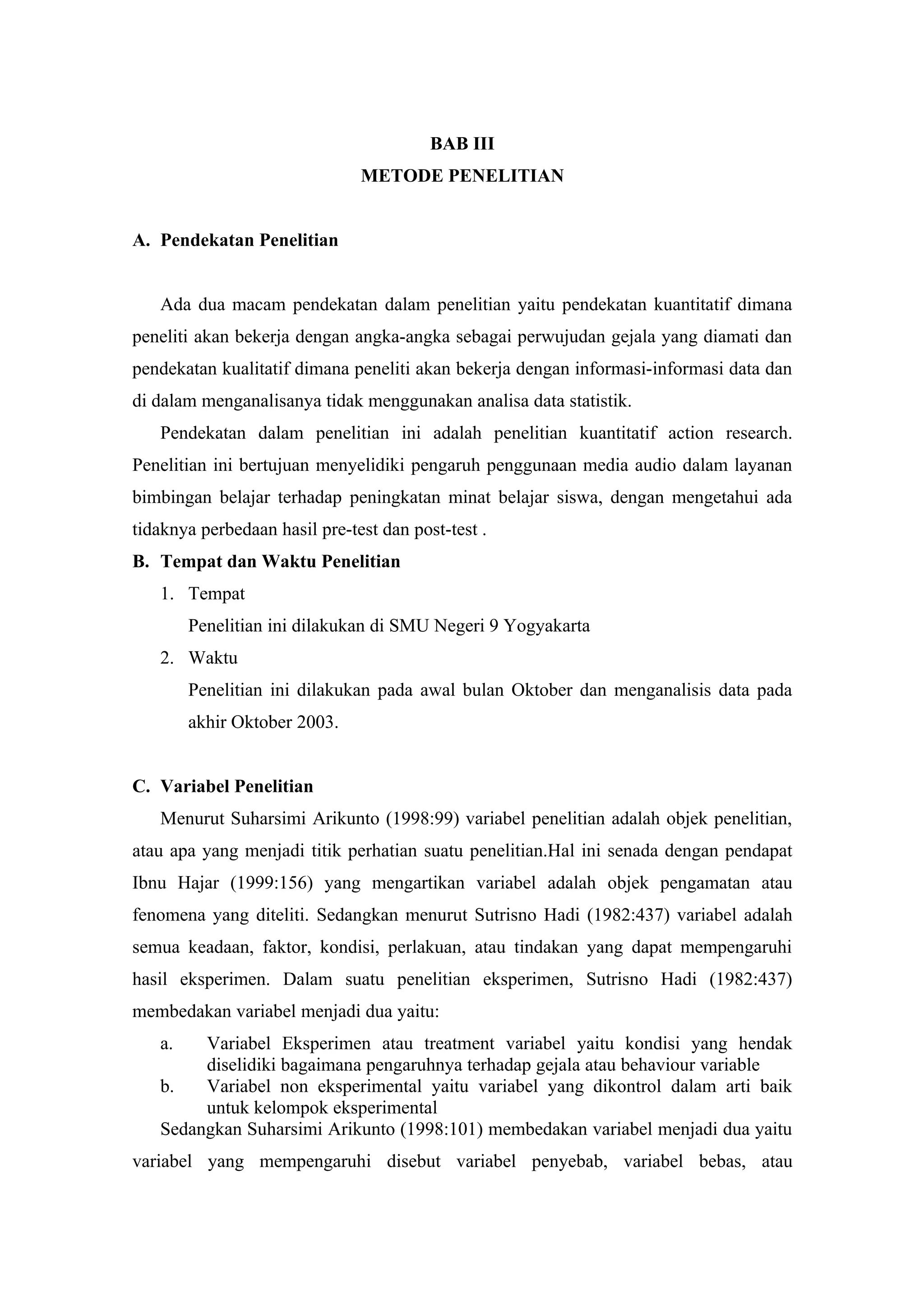 Bab iii metode penelitian | PDF