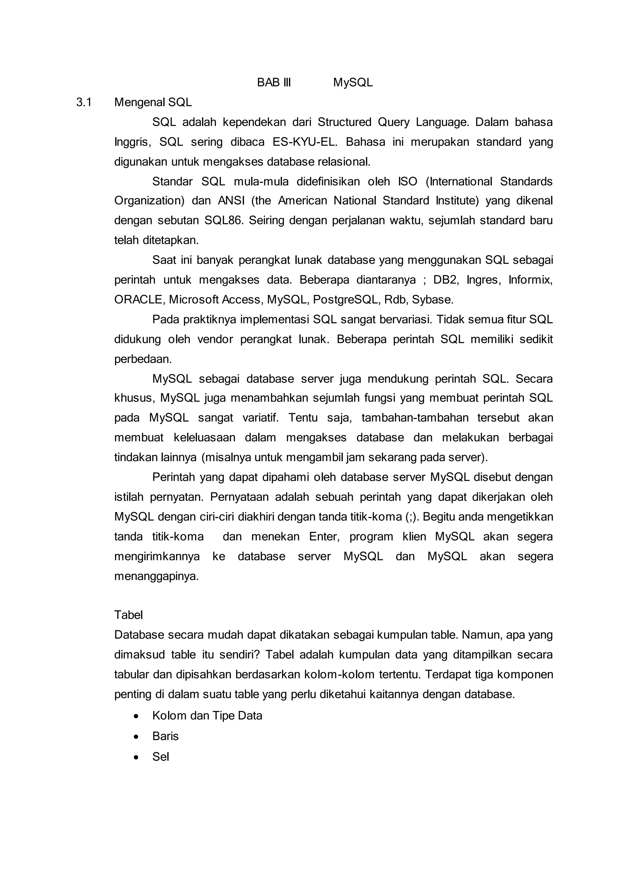 MYSQL BAB III | DOCX