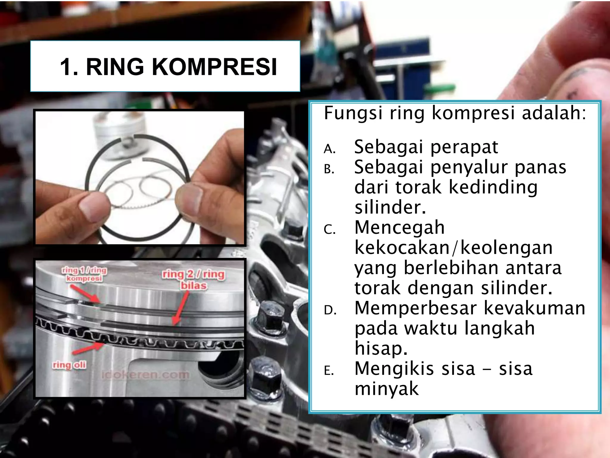 BAB III : Komponen Pokok Motor Bensin | PPTX