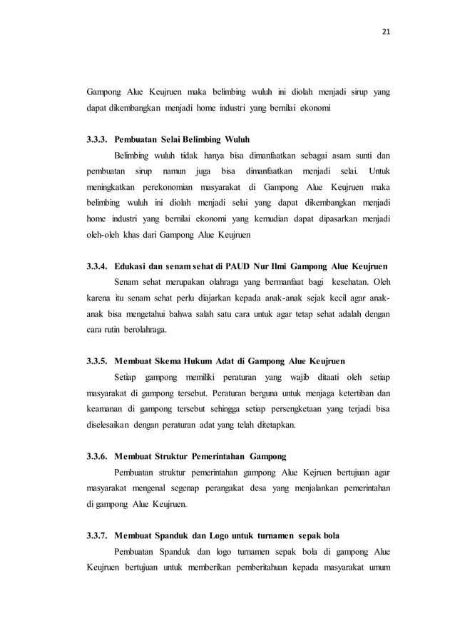 contoh laporan KKN | DOCX