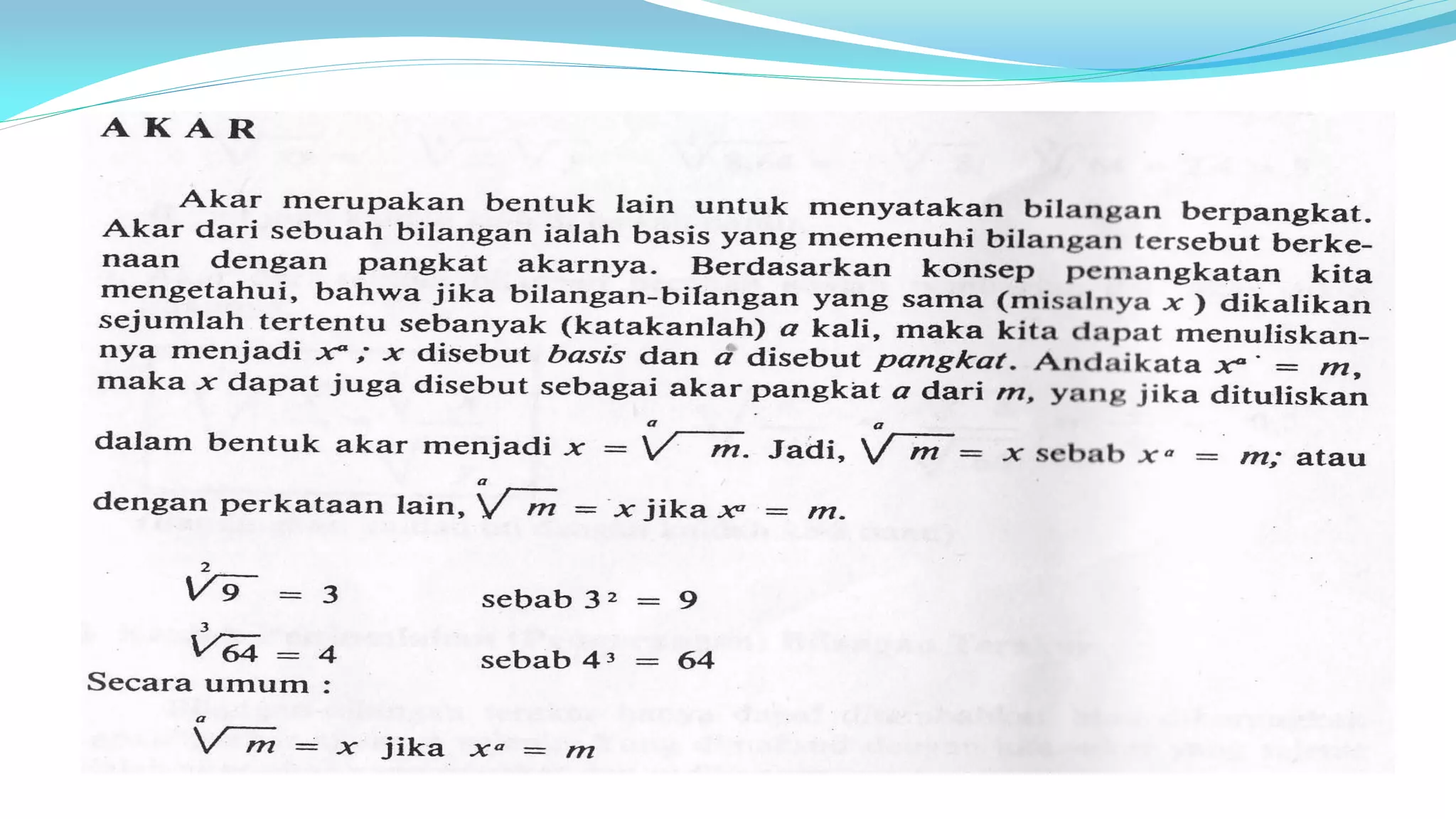 Bab iii pangkat akar dan logaritma | PPTX
