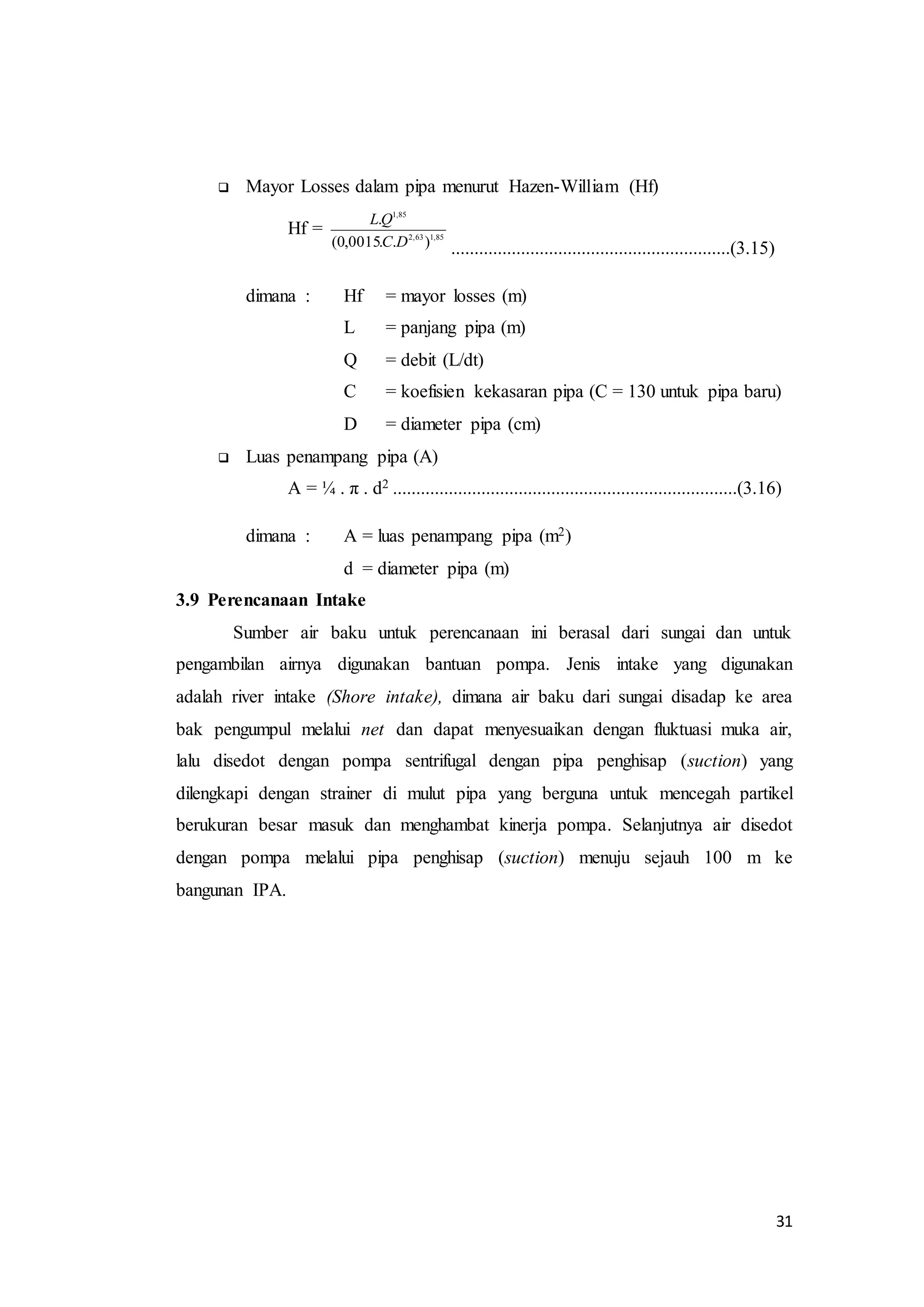 perencanaan intake | DOCX