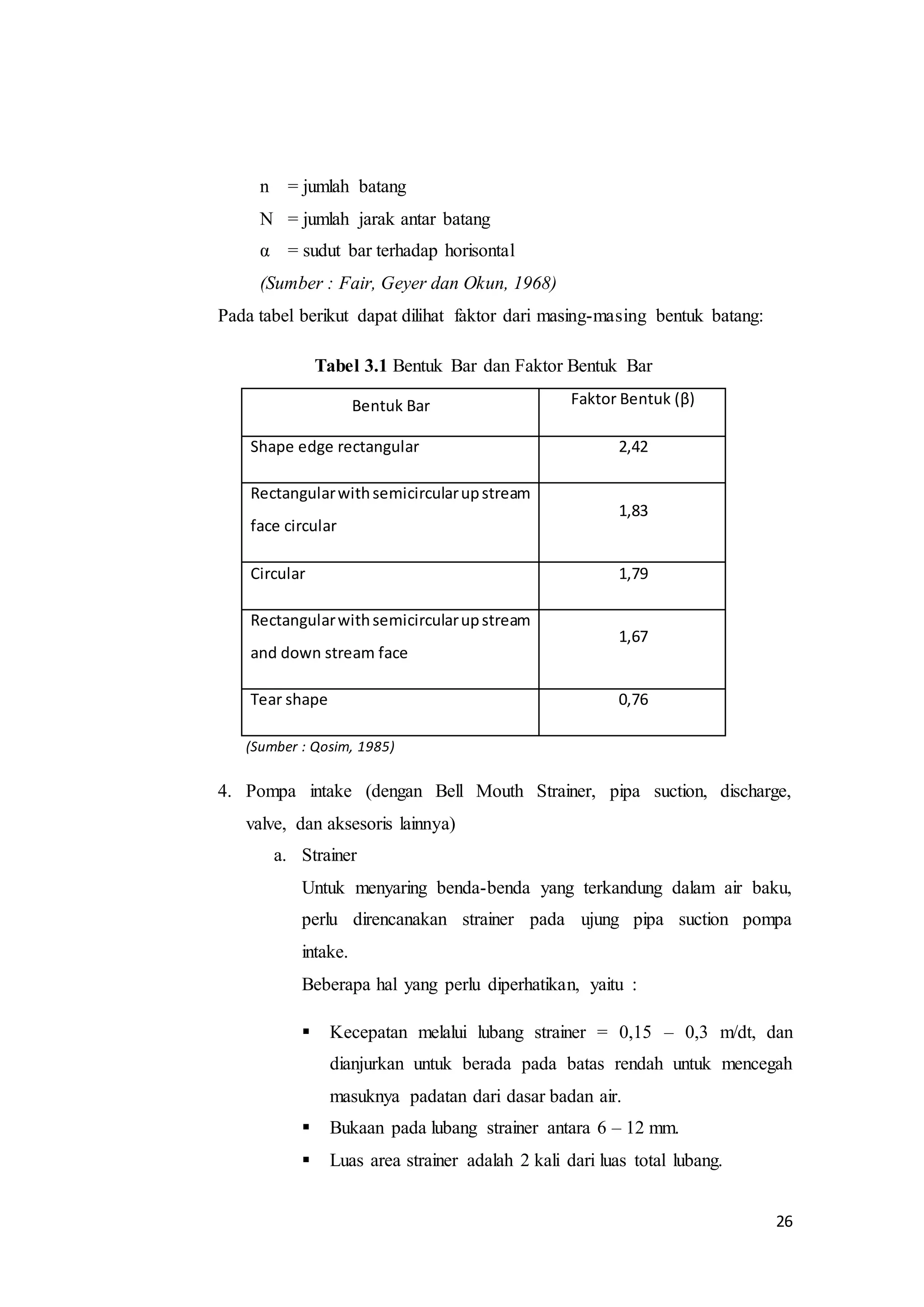 perencanaan intake | DOCX