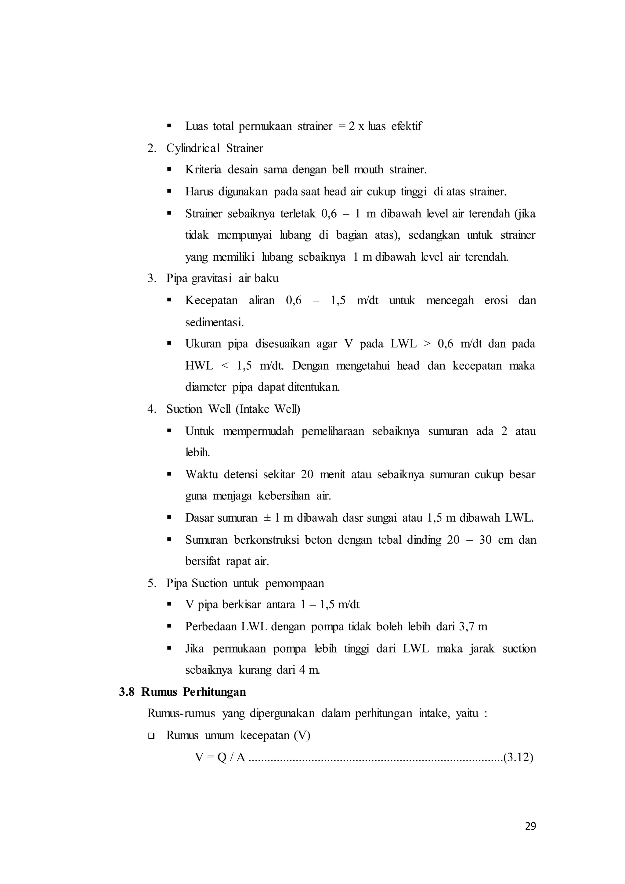 perencanaan intake | DOCX