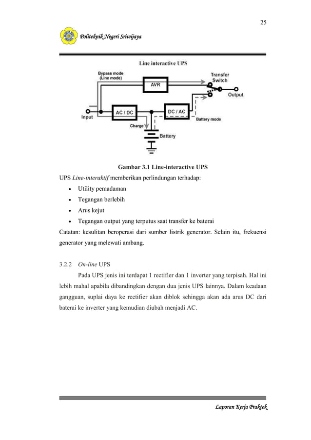 Bab iii sistem kerja ups (uninterruptible power system) pada central control room pabrik 1 b di ...