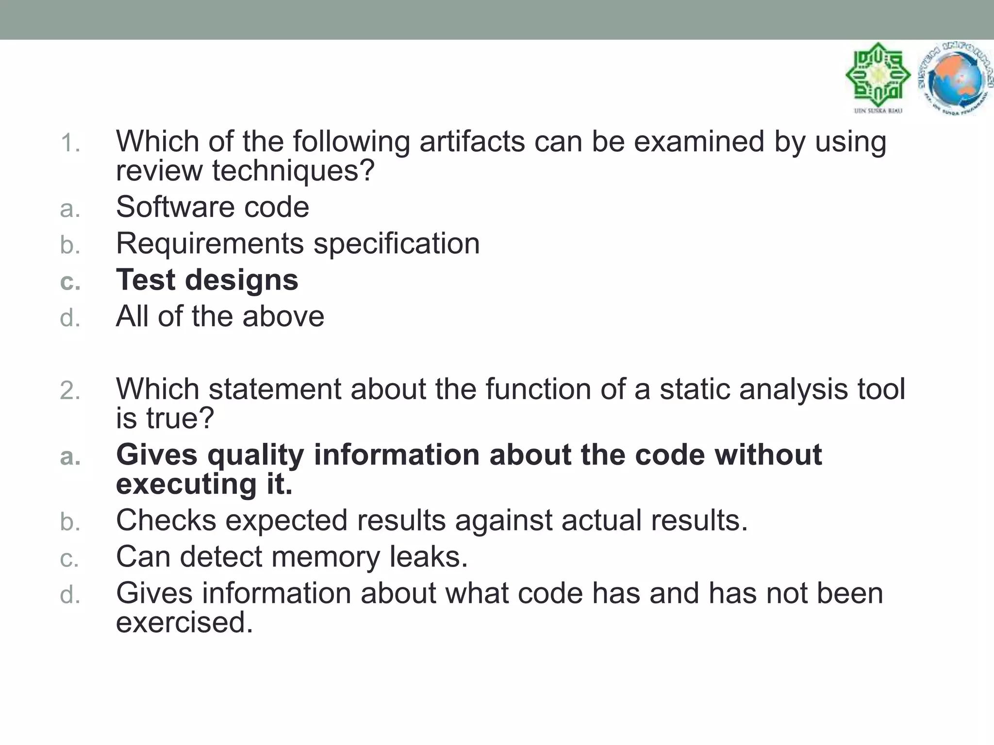 Chapter 3 Static Techniques | PPTX