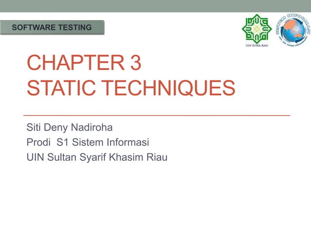 Chapter 3 Static Techniques | PPTX