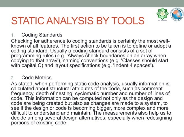 Chapter 3 Static Techniques | PPTX