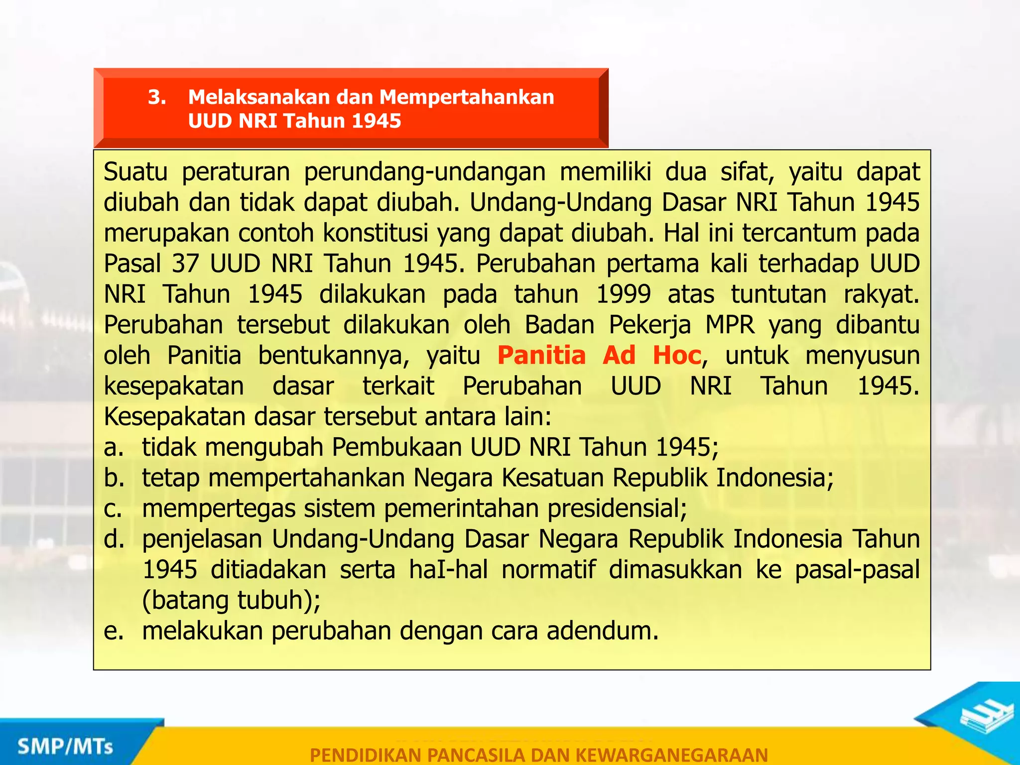 Bab ii kedudukan dan fungsi uud nkri 1945 dalam sistem hukum nasional ...